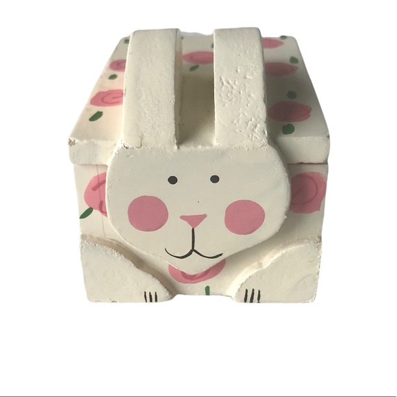 Holiday | Vintage Wooden Easter Bunny Trinket Box With 2 Little Easter ...